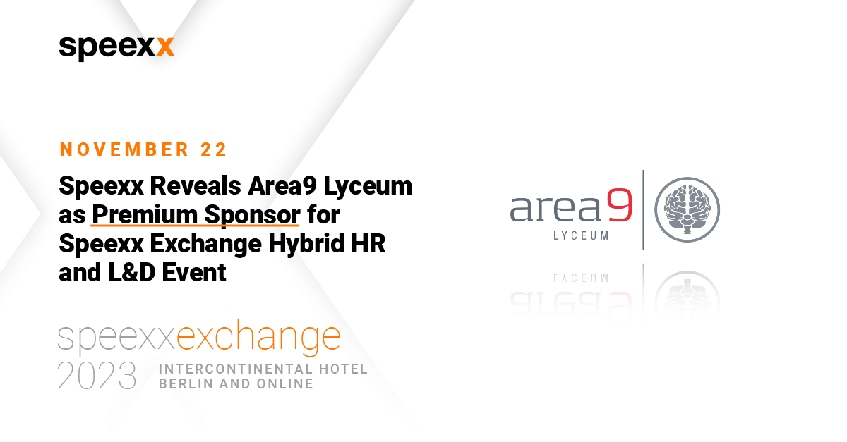 Speexx Reveals Area9 Lyceum as Premium Sponsor for Speexx Exchange